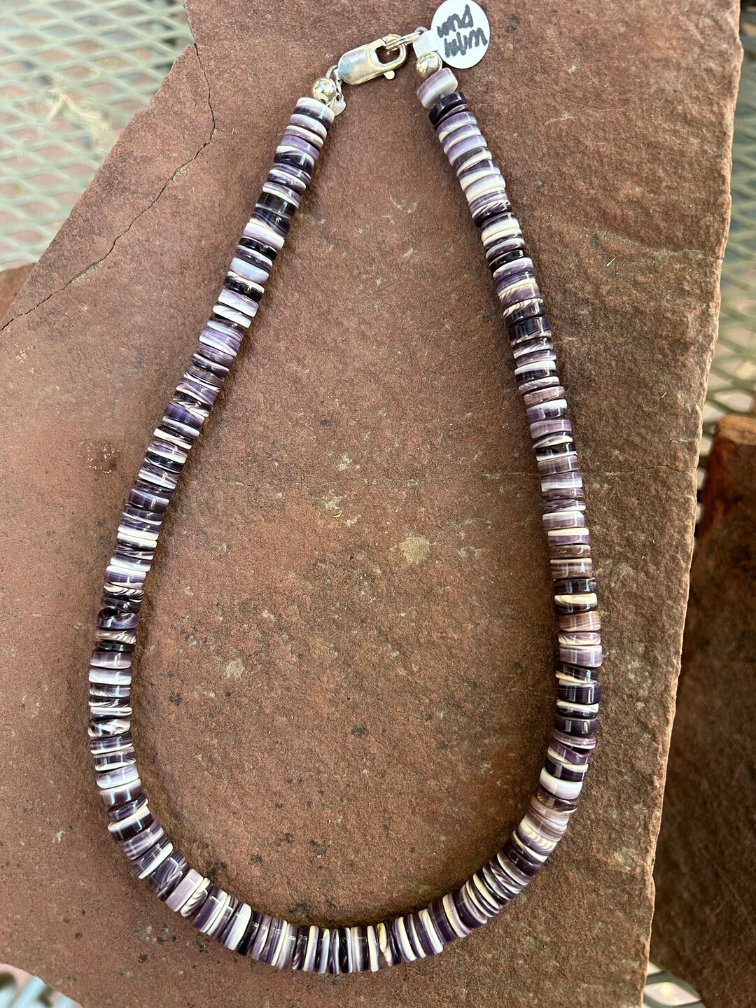 Wampum Shell Necklace, 18” Long SOS108 - Etsy