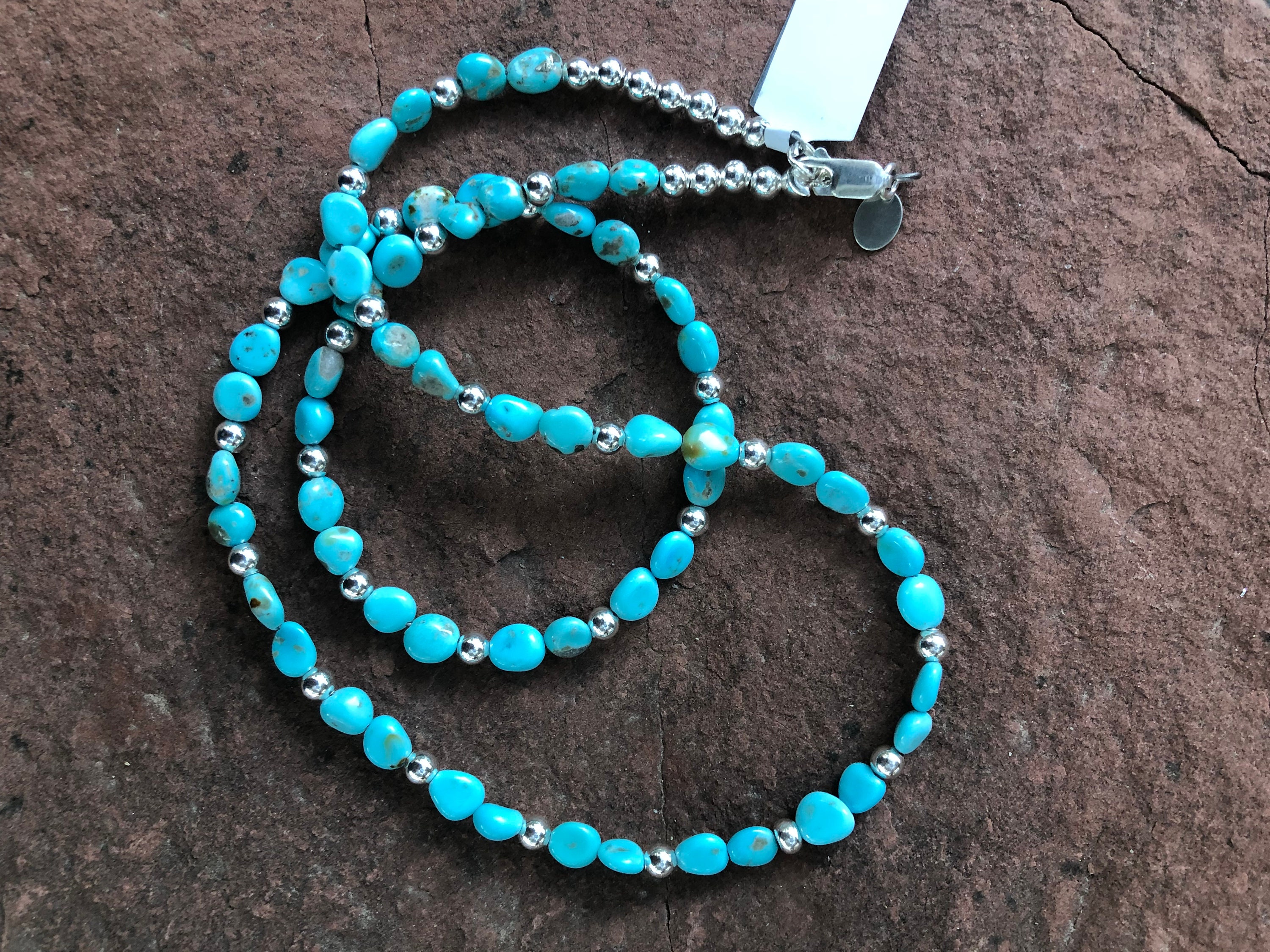 Castle Dome Turquoise From Arizona Mine. Sterling Silver and 21 Long ...