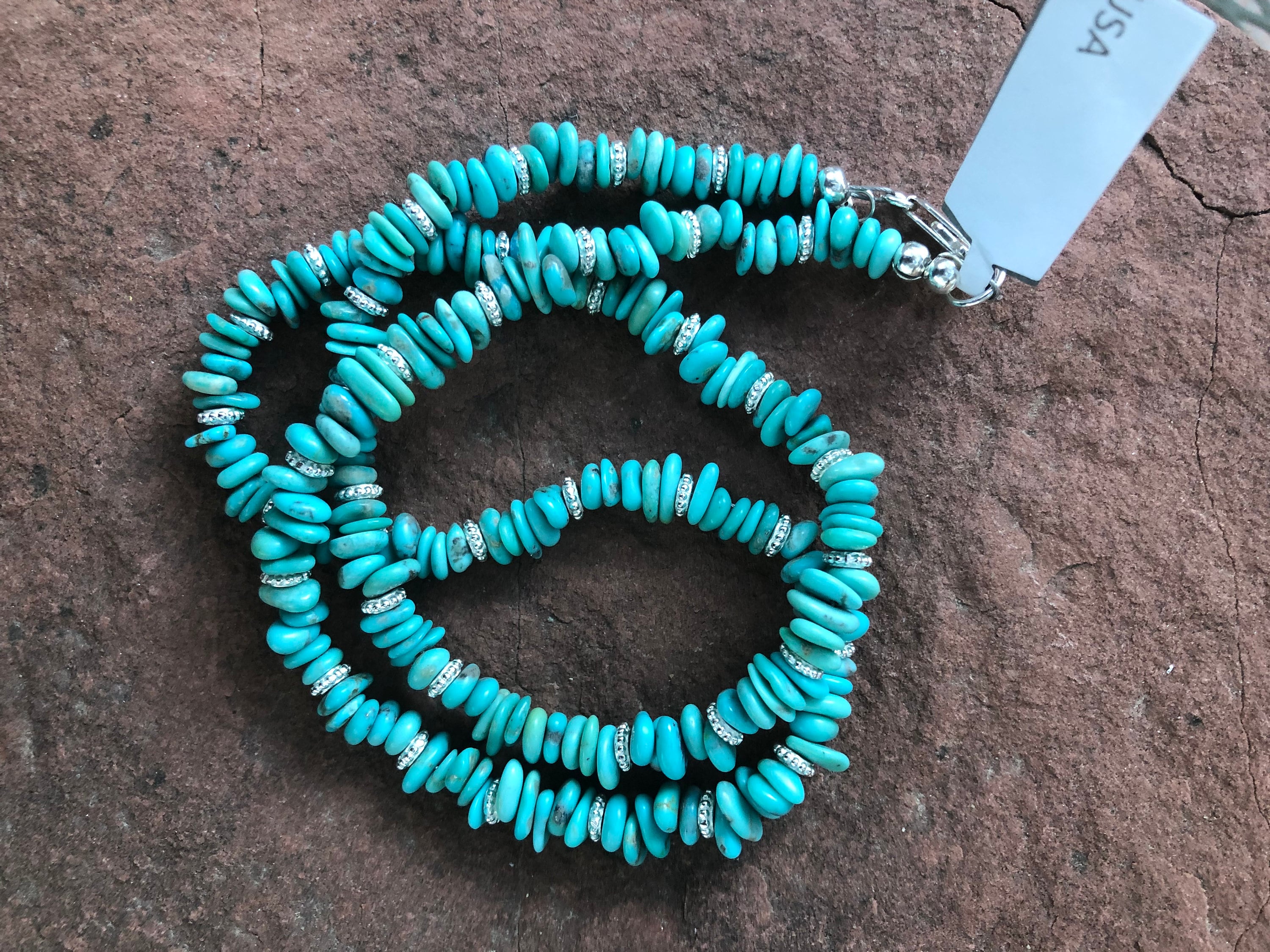 Campitos Turquoise in Natural Color With Sterling Silver Beads and ...