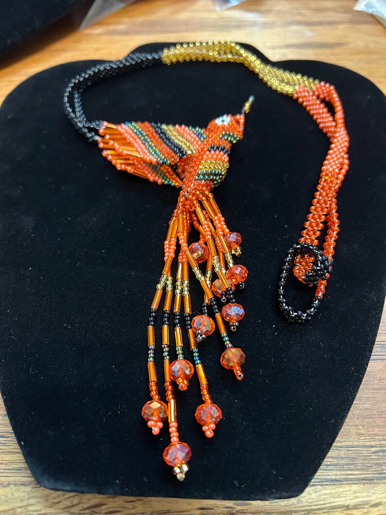 Guatemalan Native American Handcrafted Glass Seed Bead Hummingbird ...