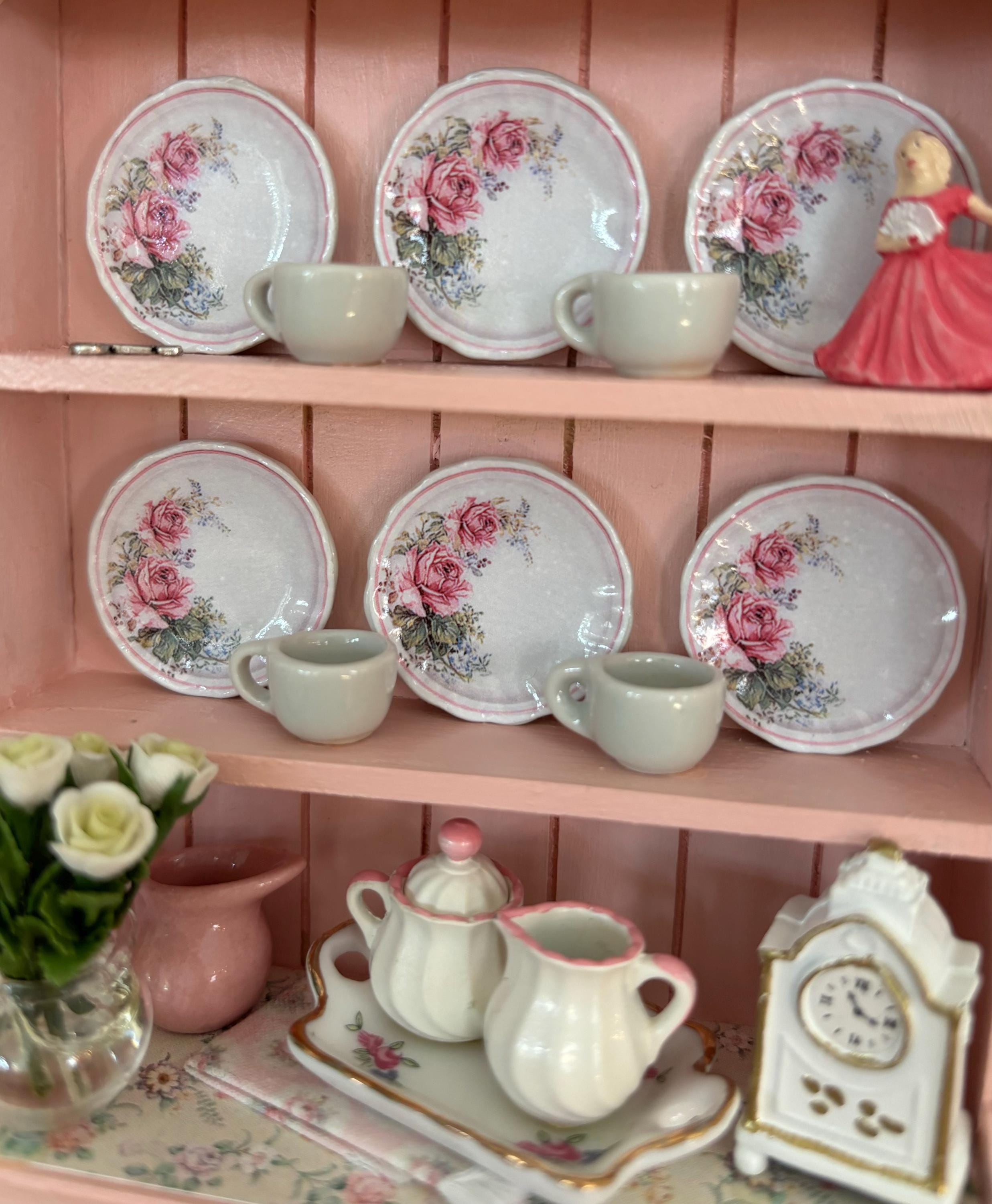 Dollhouse Miniature Pink Hutch - Etsy