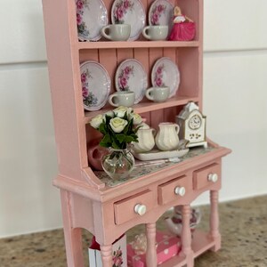 Dollhouse Miniature Pink Hutch - Etsy