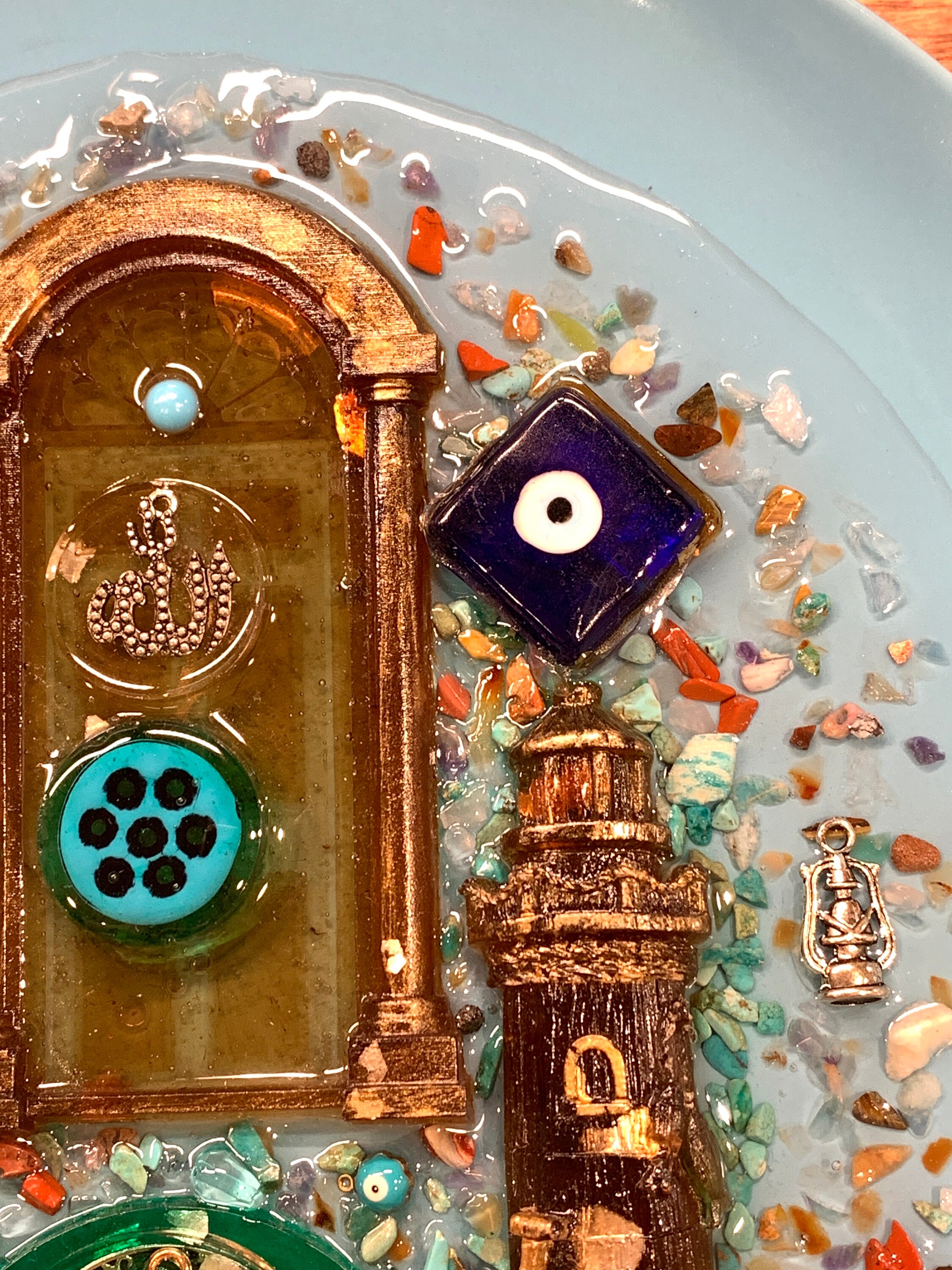 Arabic Decorative Plate Porcelain Iraqi Art With Resin Fancy Decoration ...