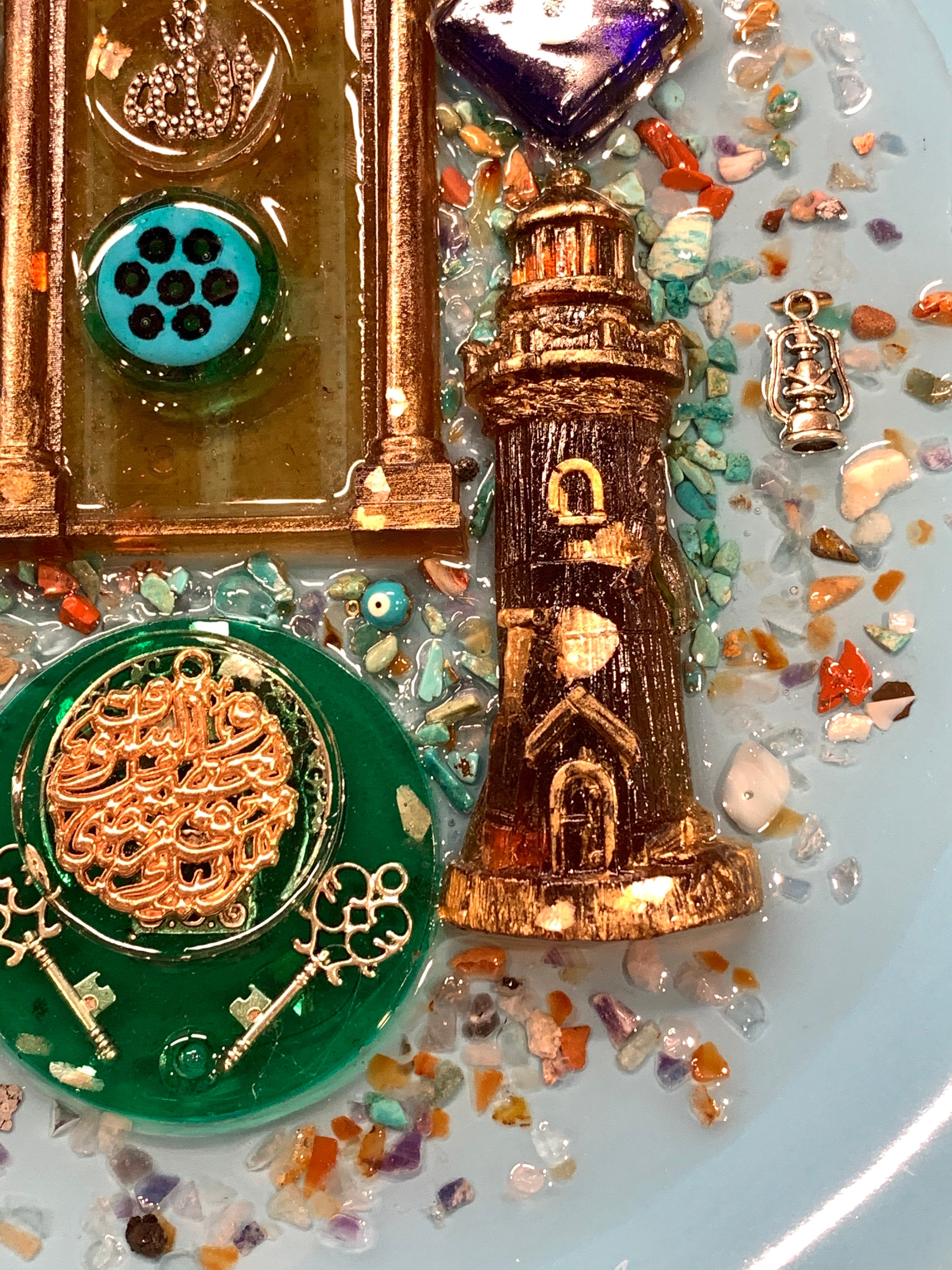 Arabic Decorative Plate Porcelain Iraqi Art With Resin Fancy Decoration ...