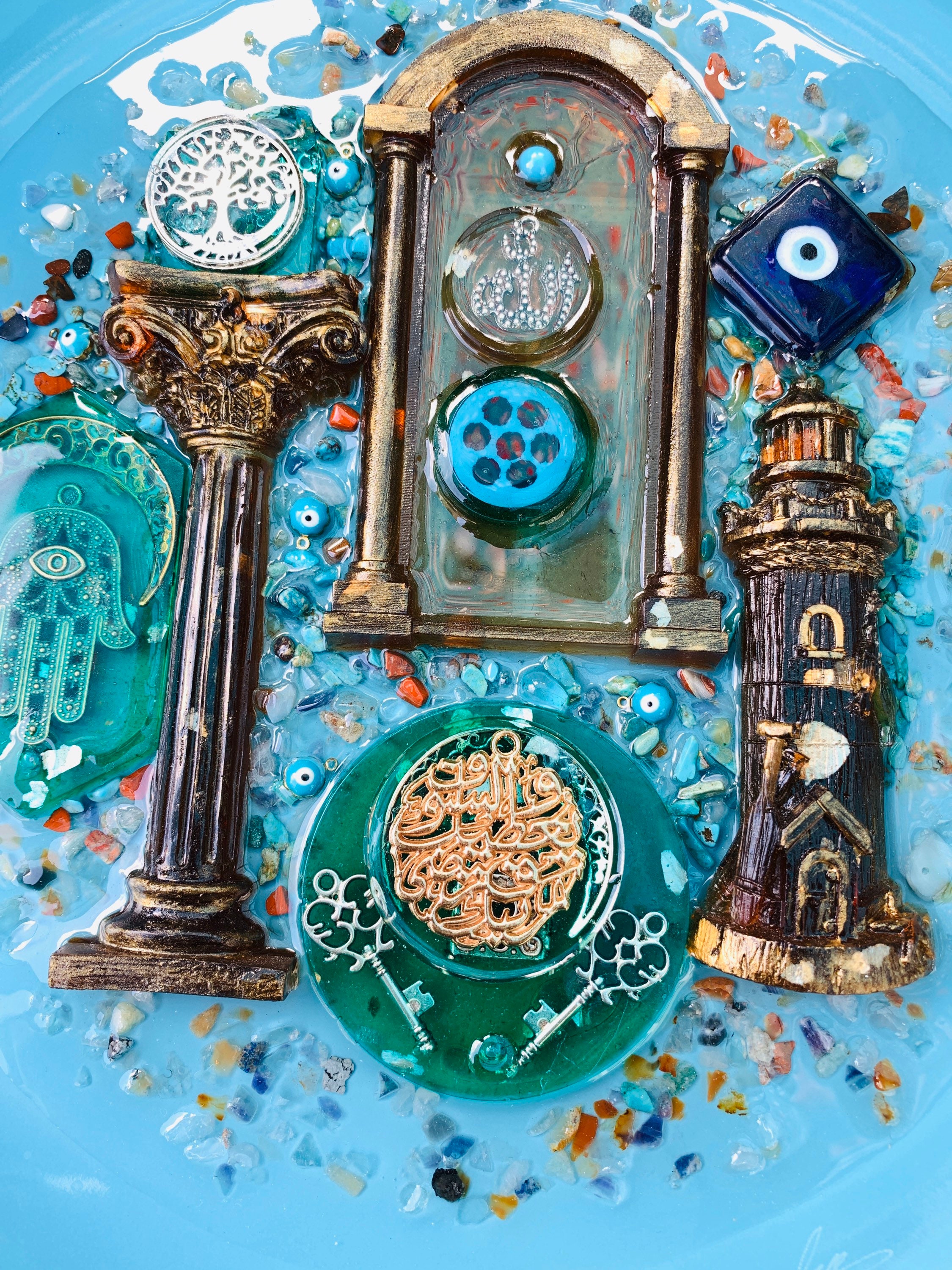 Arabic Decorative Plate Porcelain Iraqi Art With Resin Fancy Decoration ...