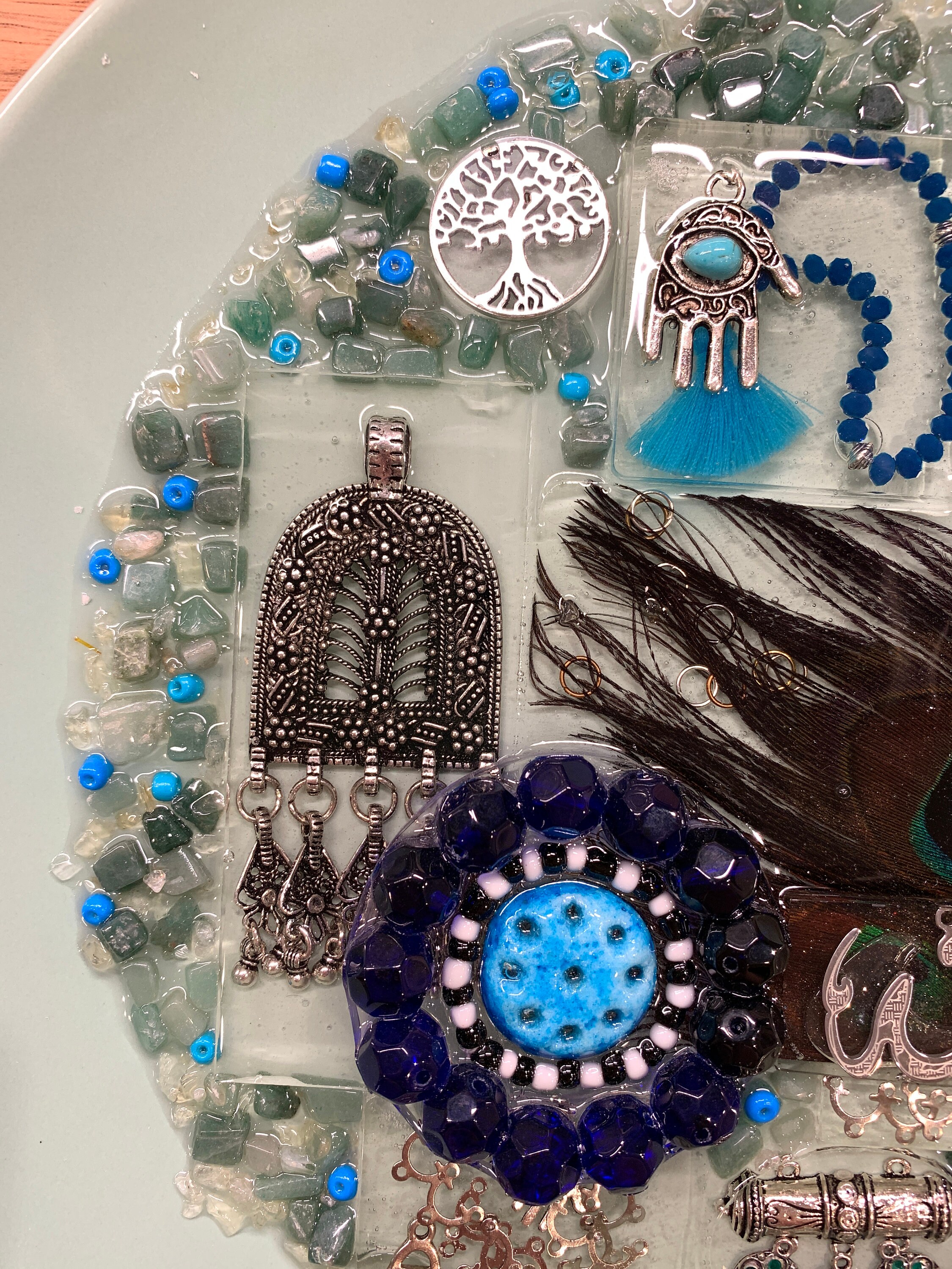 Handmade Iraqi Art Traditional Blessed Eyes Allah With Peacock Feather ...