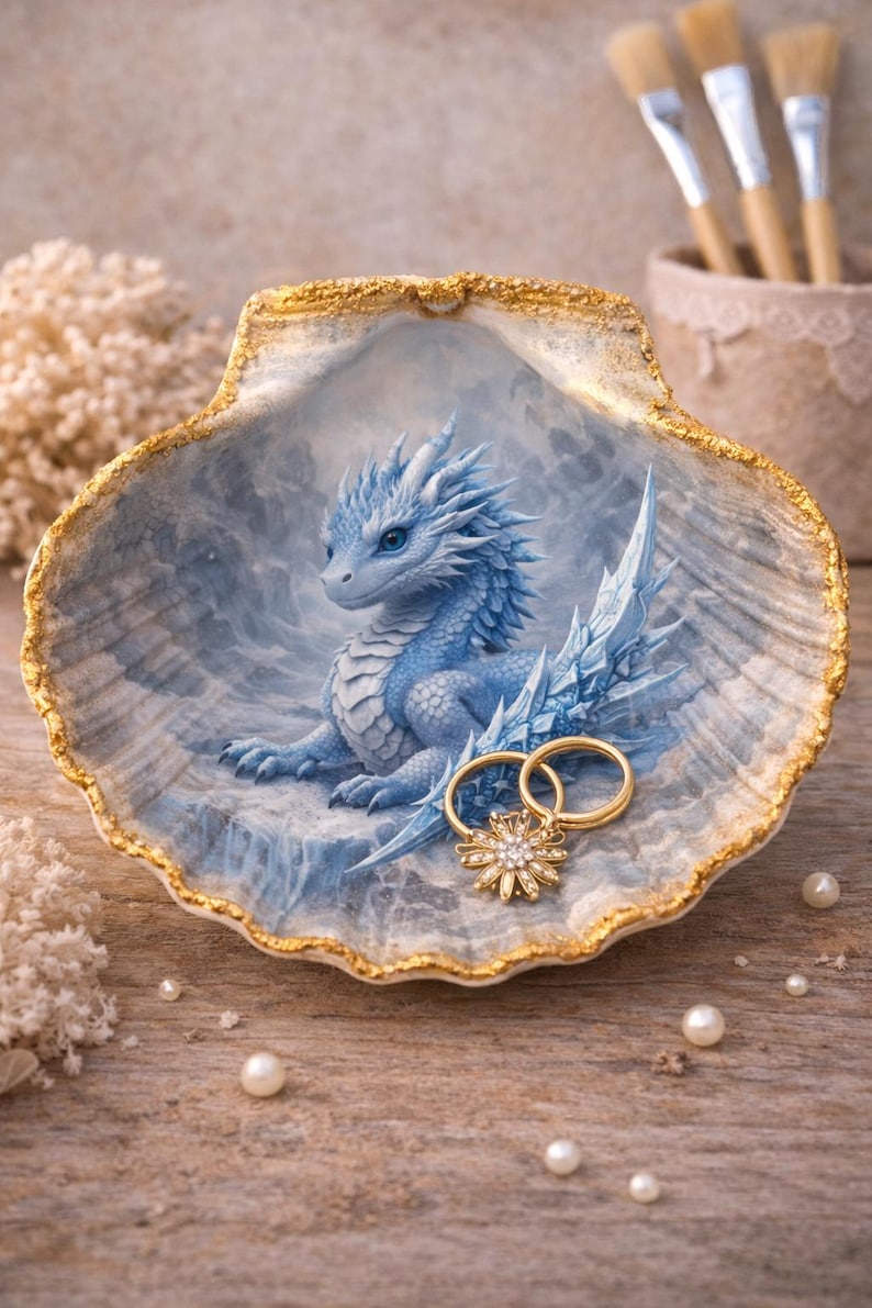 Baby Dragon Decoupage Paper | Fantasy Dragon Art Printable | Whimsical ...