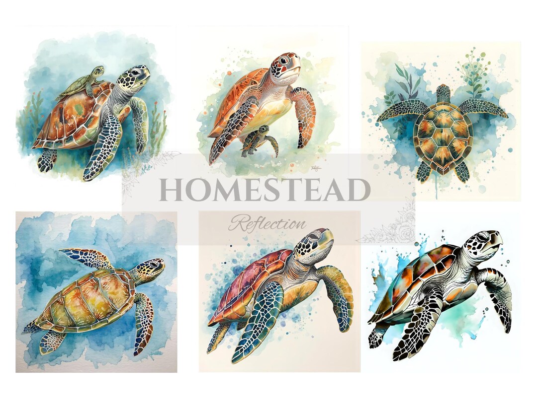 Rice Paper for Decoupage / Sea Turtle Ephemera / A4 Rice Paper / Animal ...