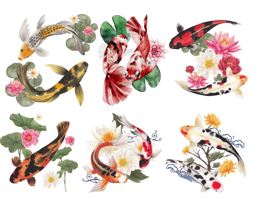 A4 Rice Paper/ Koi Fish Paper / Koi Fish Pattern / Asian Decoupage ...