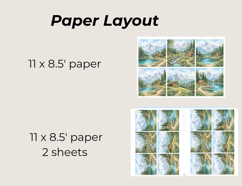 Rice Paper for Decoupage / Mountain Landscape Decoupage/ Cabin ...