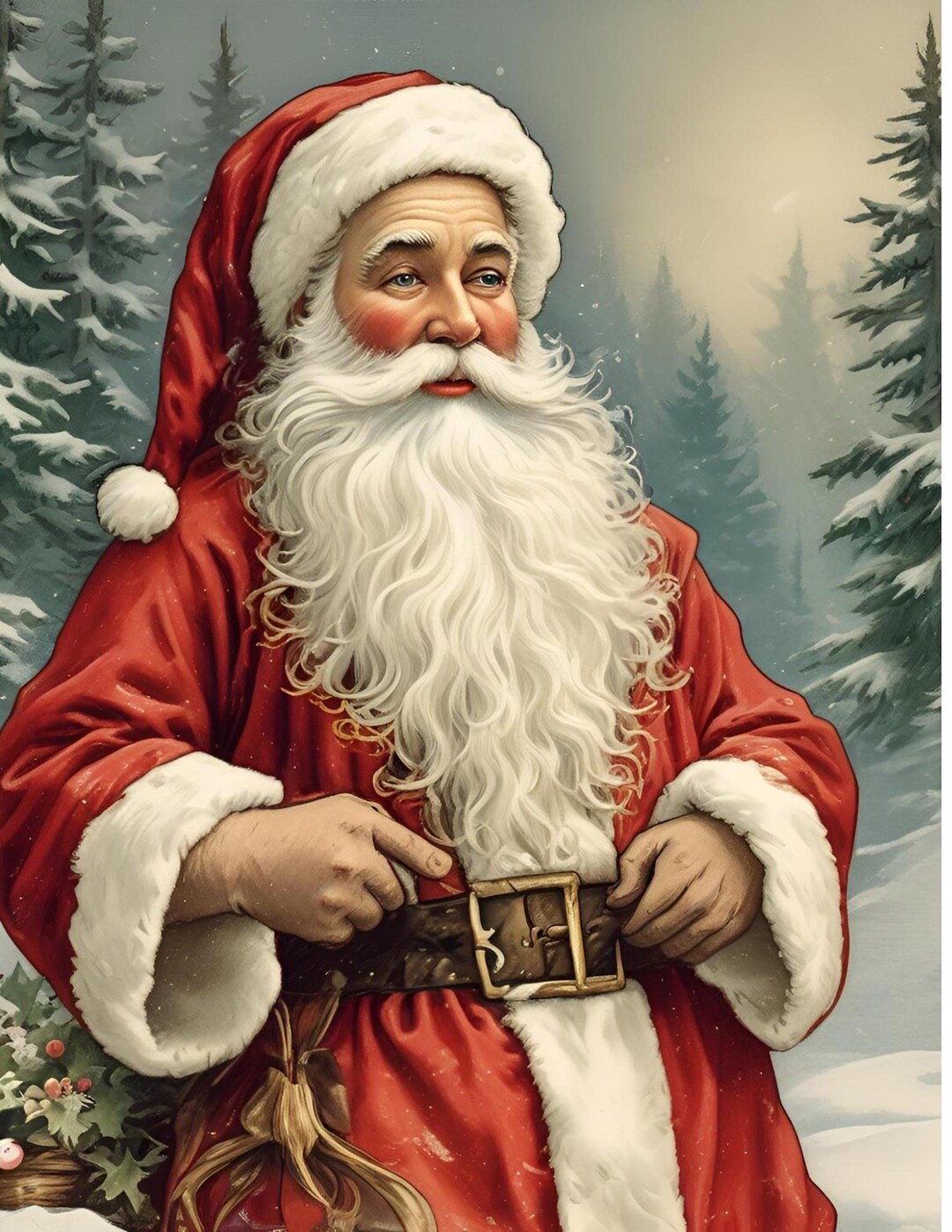 A4 Rice Paper Decoupage / Vintage Santa Rice Paper / Santa Decoupage ...