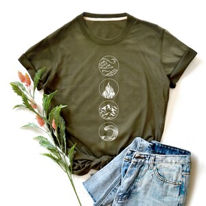 Element Shirt earth water wind fire T-Shirt giraffe graphic | Etsy