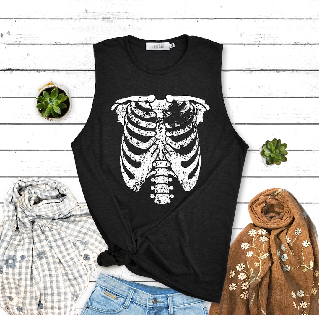 Skeleton Shirt Halloween Shirt Halloween Party Shirt Muscle - Etsy