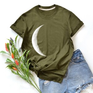 Half Moon Shirt Starry Night T-shirt Moon Phases T-shirt Clothing Shirt ...