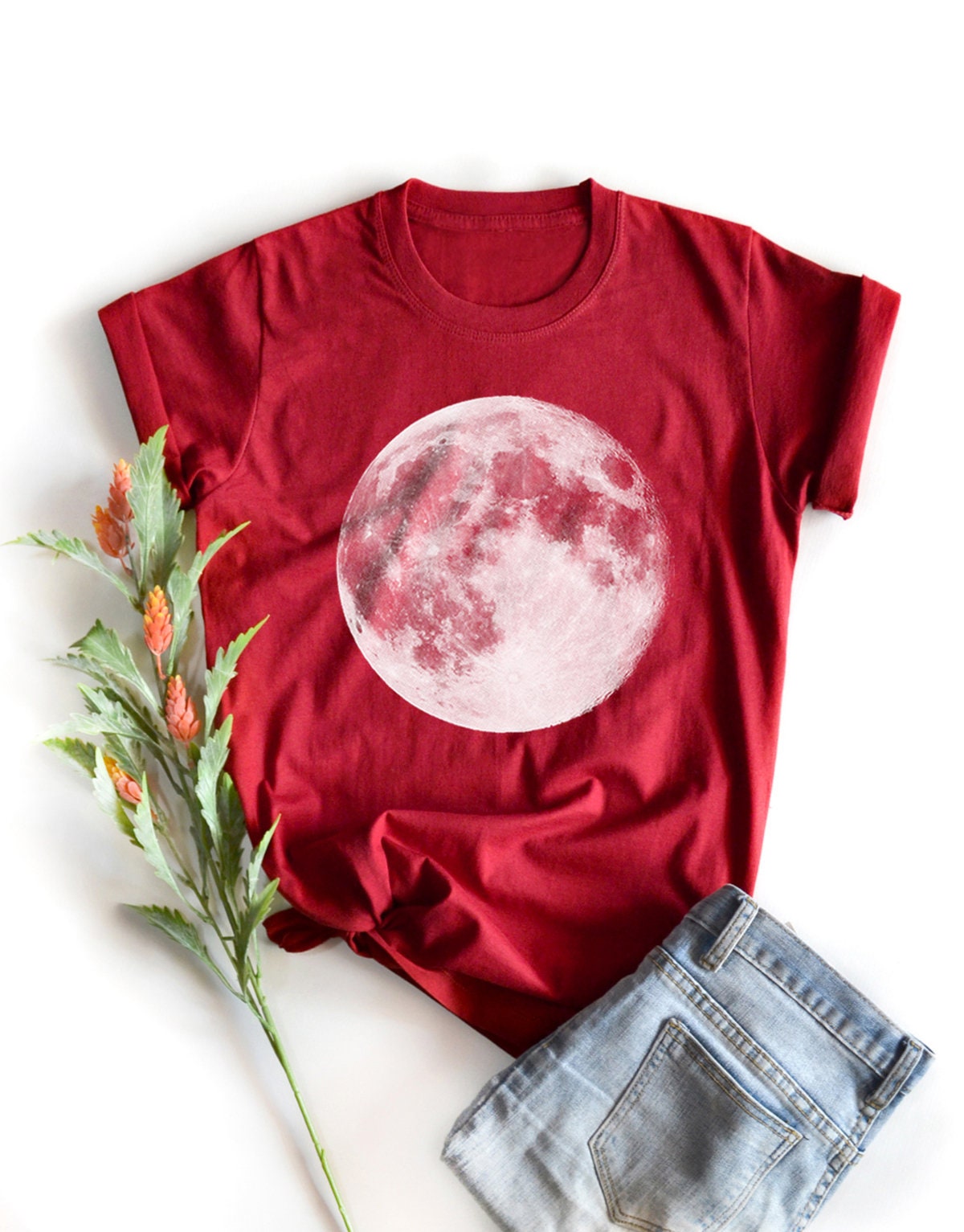 Full Moon Shirt Moon Graphic T-shirt Graphic T-shirt Clothing | Etsy