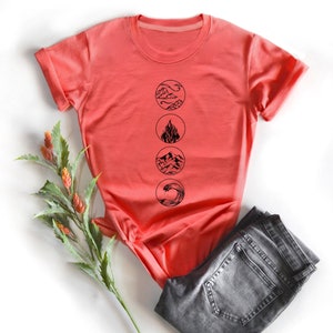 Element Shirt earth water wind fire T-Shirt giraffe graphic | Etsy