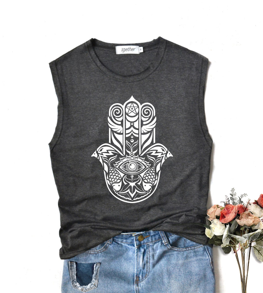 Hand Shirt Hand Graphic Shirt Hand Drawing Shirt Muscle Tank - Etsy