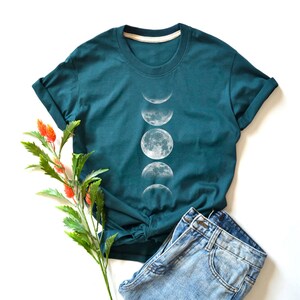 Moon Shirt Moon Night T-shirt Moon Phases T-shirt Clothing Shirt - Etsy