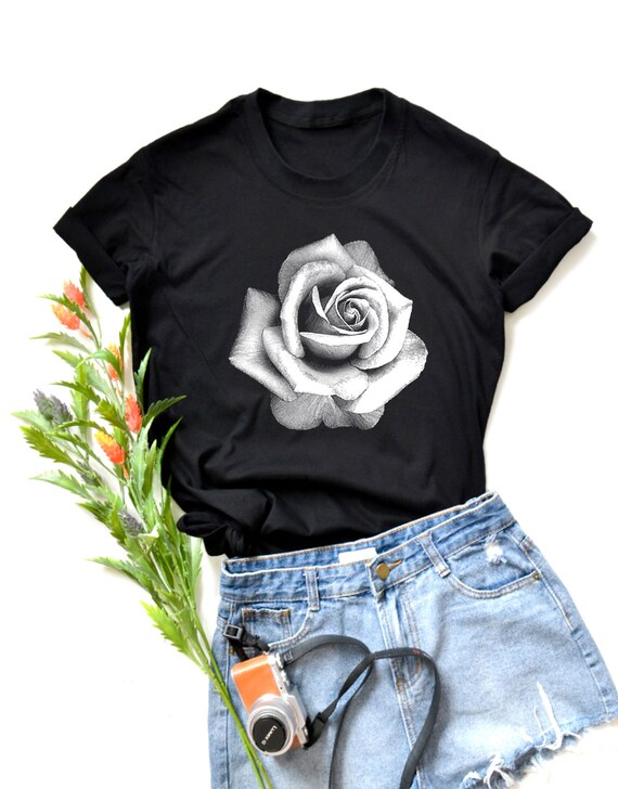 Rose Shirt Valentine Gift Shirt Rose T-shirt Gift for Her | Etsy