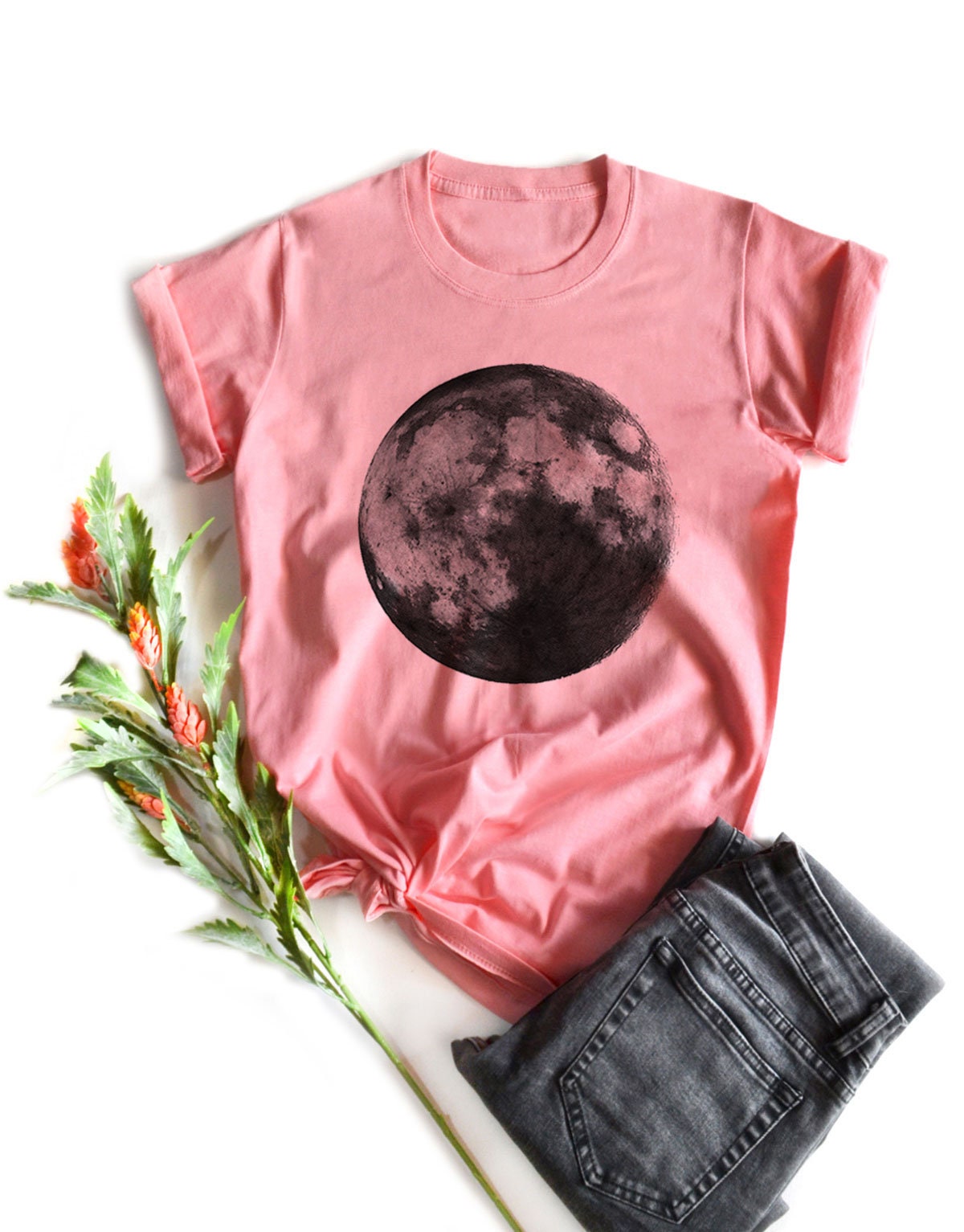 Full Moon Shirt Moon Graphic T-shirt Graphic T-shirt Clothing | Etsy