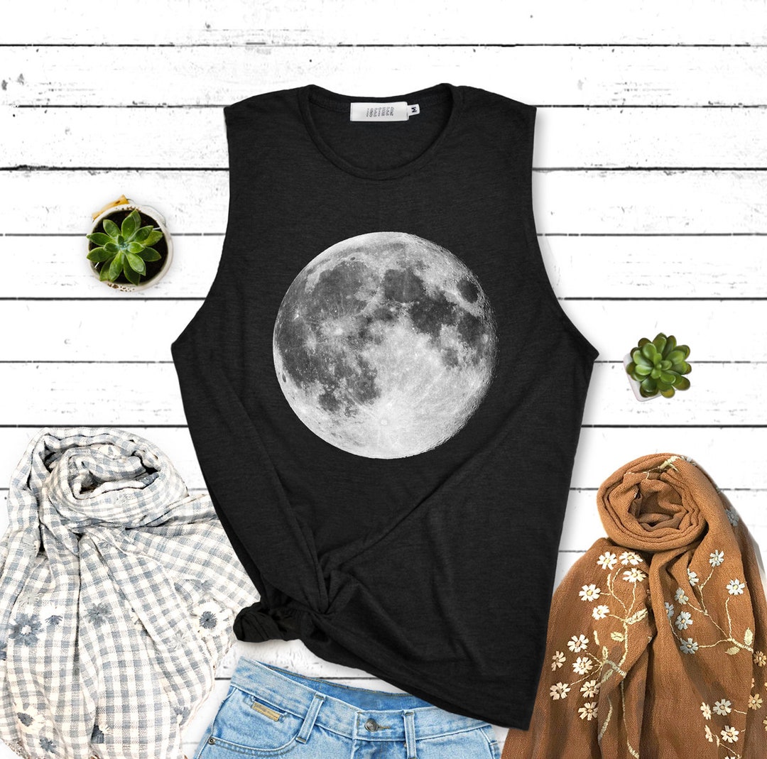 Moon Shirt Full Moon Shirt Moon Graphic Shirt Muscle Tee Tank - Etsy