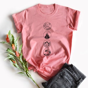 Element Shirt earth water wind fire T-Shirt giraffe graphic | Etsy