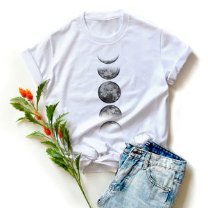 Moon Shirt Moon Night T-shirt Moon Phases T-shirt Clothing Shirt - Etsy