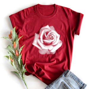 Rose Shirt Valentine Gift Shirt Rose T-shirt Gift for Her | Etsy