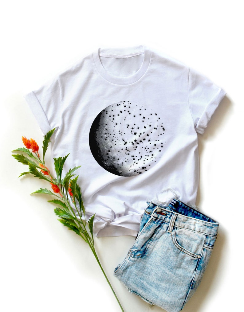 Moon Shirt Starry Night T-shirt Moon Phases T-shirt Clothing - Etsy