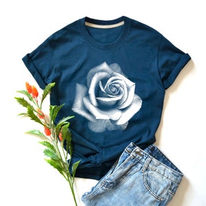 Rose Graphic T-shirt - Valentine's Day Gift, Cotton Tee - Etsy