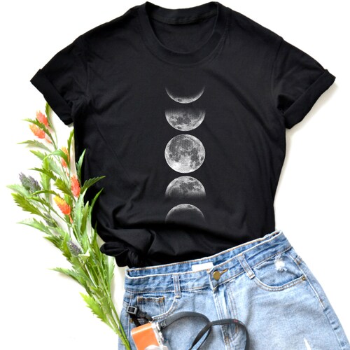 Moon Shirt Moon Night T-shirt Moon Phases T-shirt Clothing | Etsy