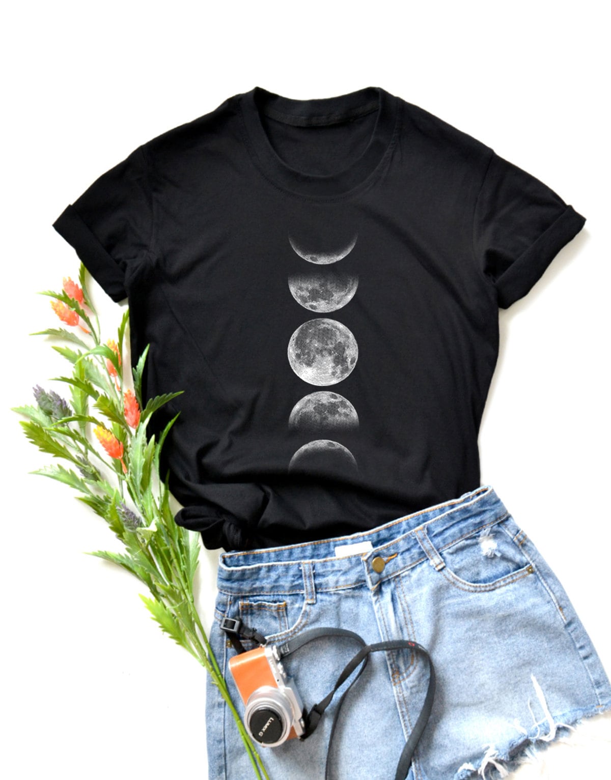 Moon Shirt Moon Night T-shirt Moon Phases T-shirt Clothing | Etsy