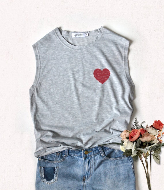 Heart pocket shirt heart Shirt love sign shirt Muscle tank | Etsy