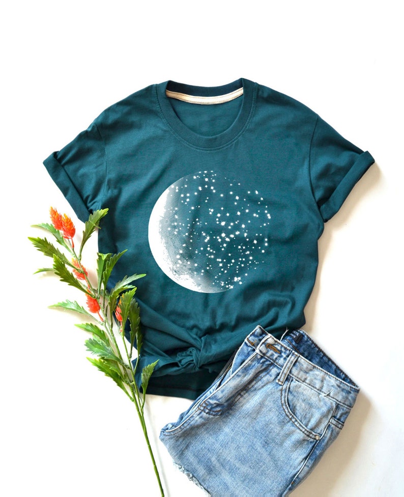 Moon Shirt Starry Night T-shirt Moon Phases T-shirt Clothing - Etsy