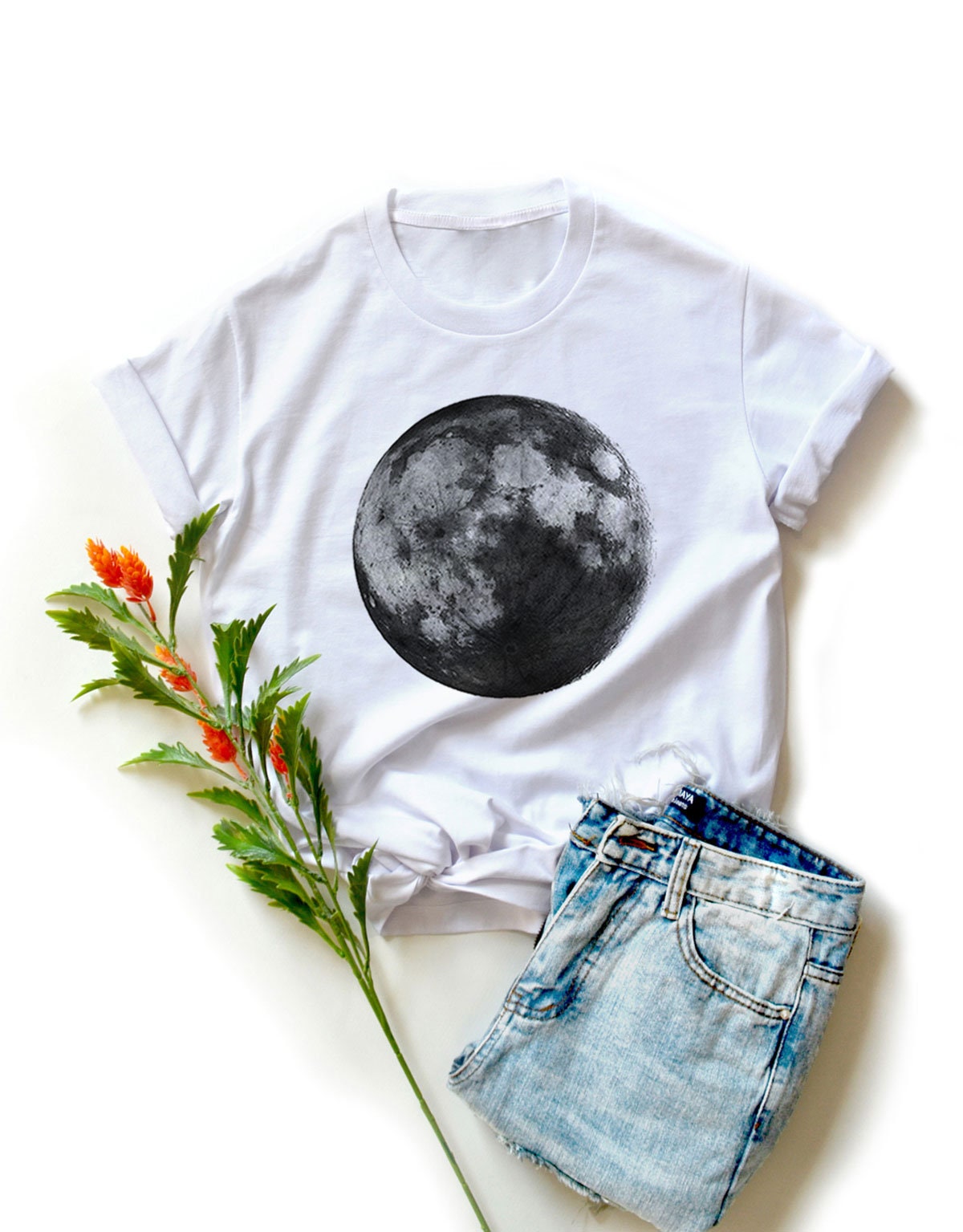 Full Moon Shirt Moon Graphic T-shirt Graphic T-shirt Clothing | Etsy