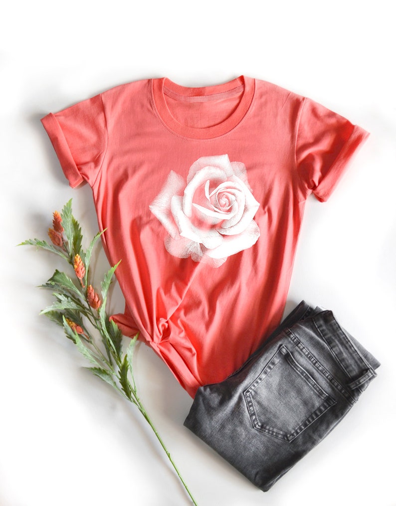 Rose shirt Valentine gift Shirt Rose T-Shirt gift for her | Etsy