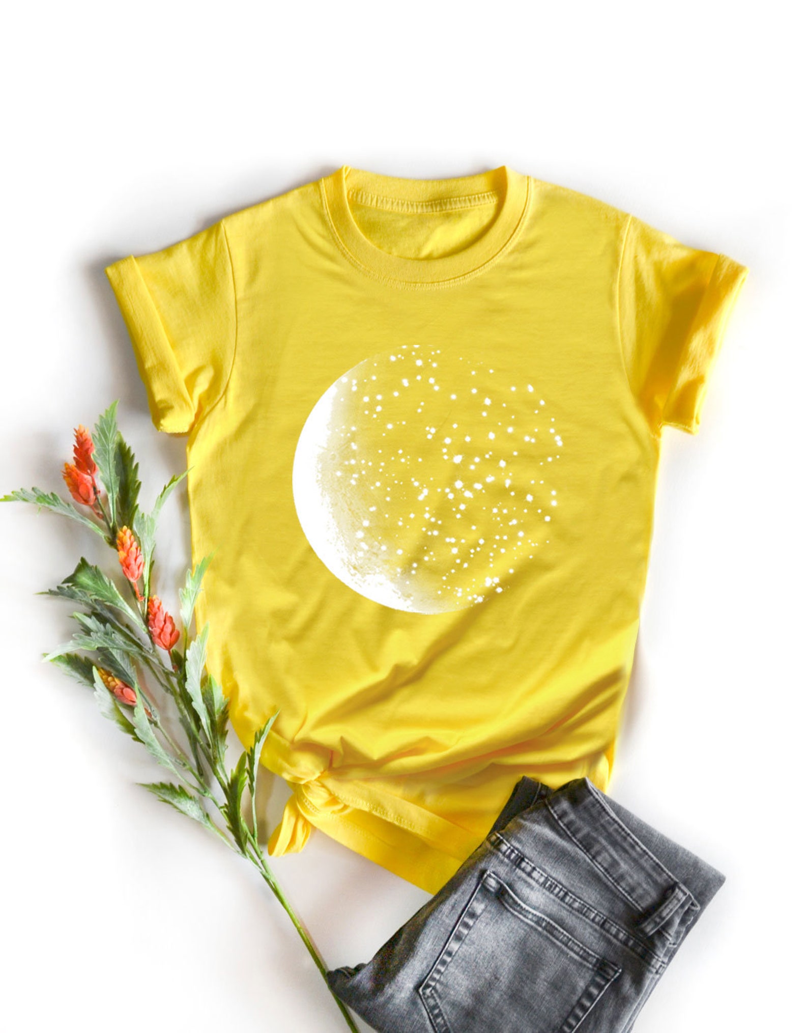 Moon Shirt starry night T-Shirt Moon phases T-Shirt Clothing | Etsy