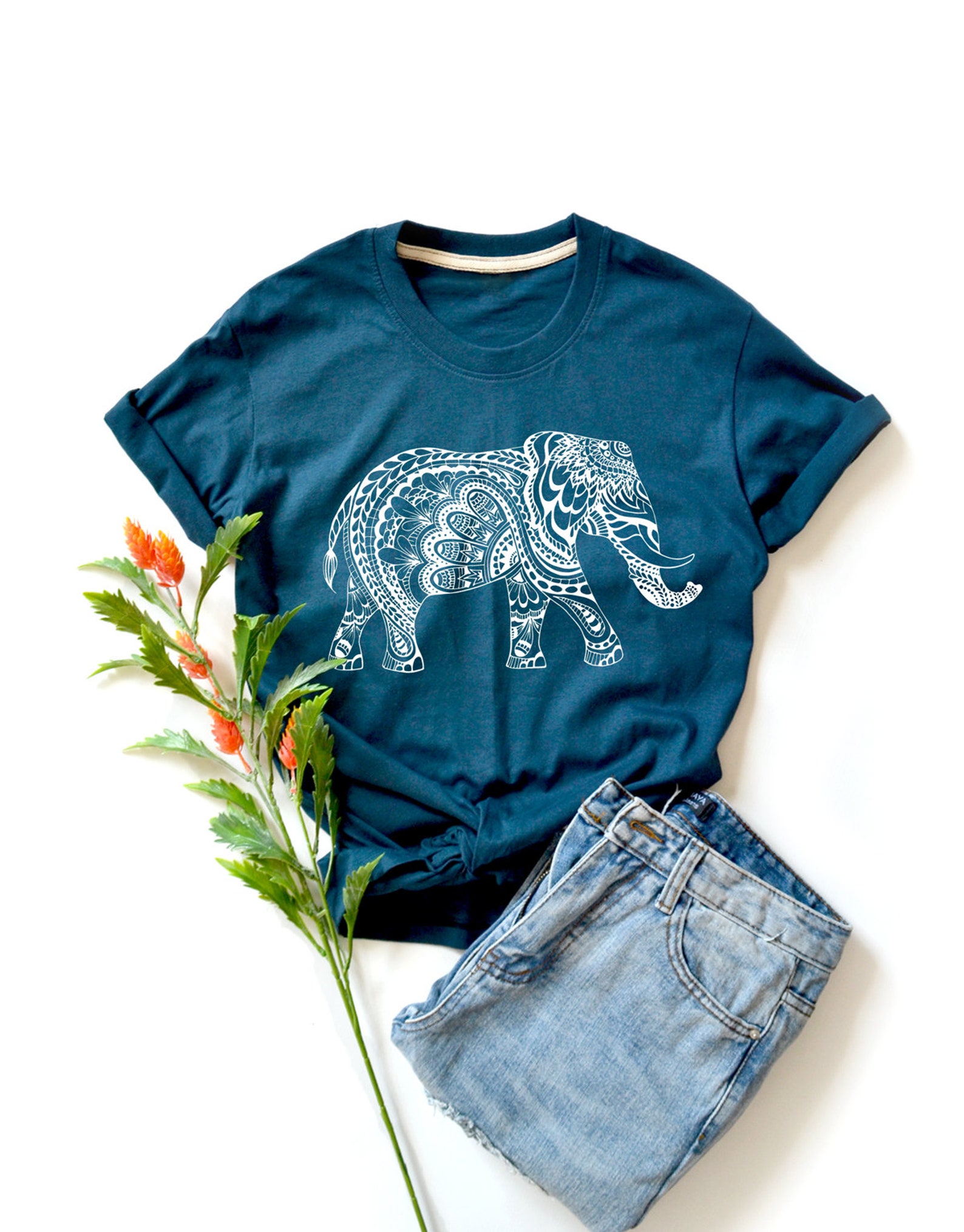 Elephant bohemian Shirt Elephant T-Shirt Elephant Day T-Shirt | Etsy