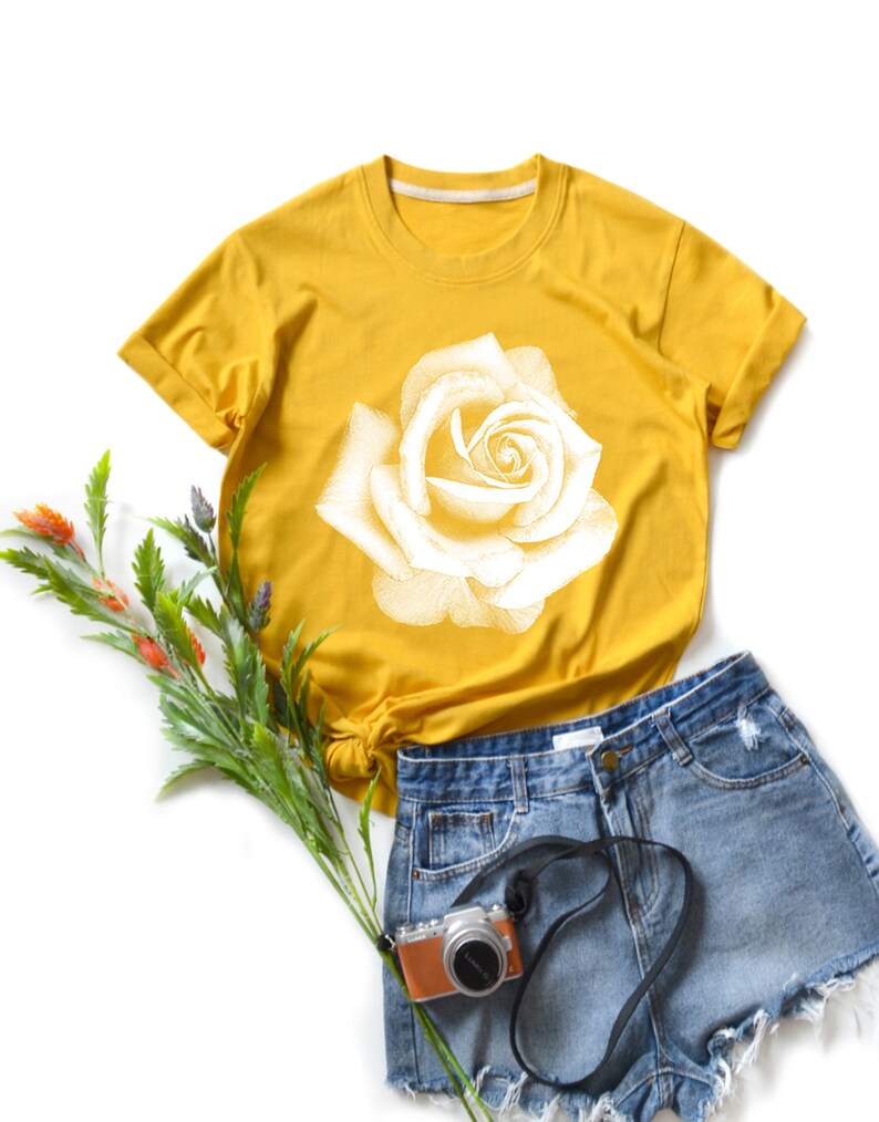 Rose Shirt Valentine Gift Shirt Rose T-shirt Gift for Her - Etsy