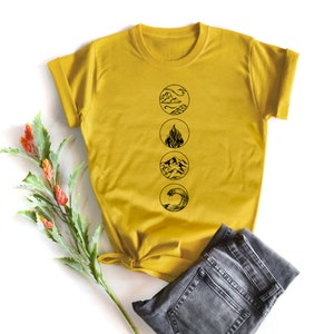 Element Shirt earth water wind fire T-Shirt giraffe graphic | Etsy