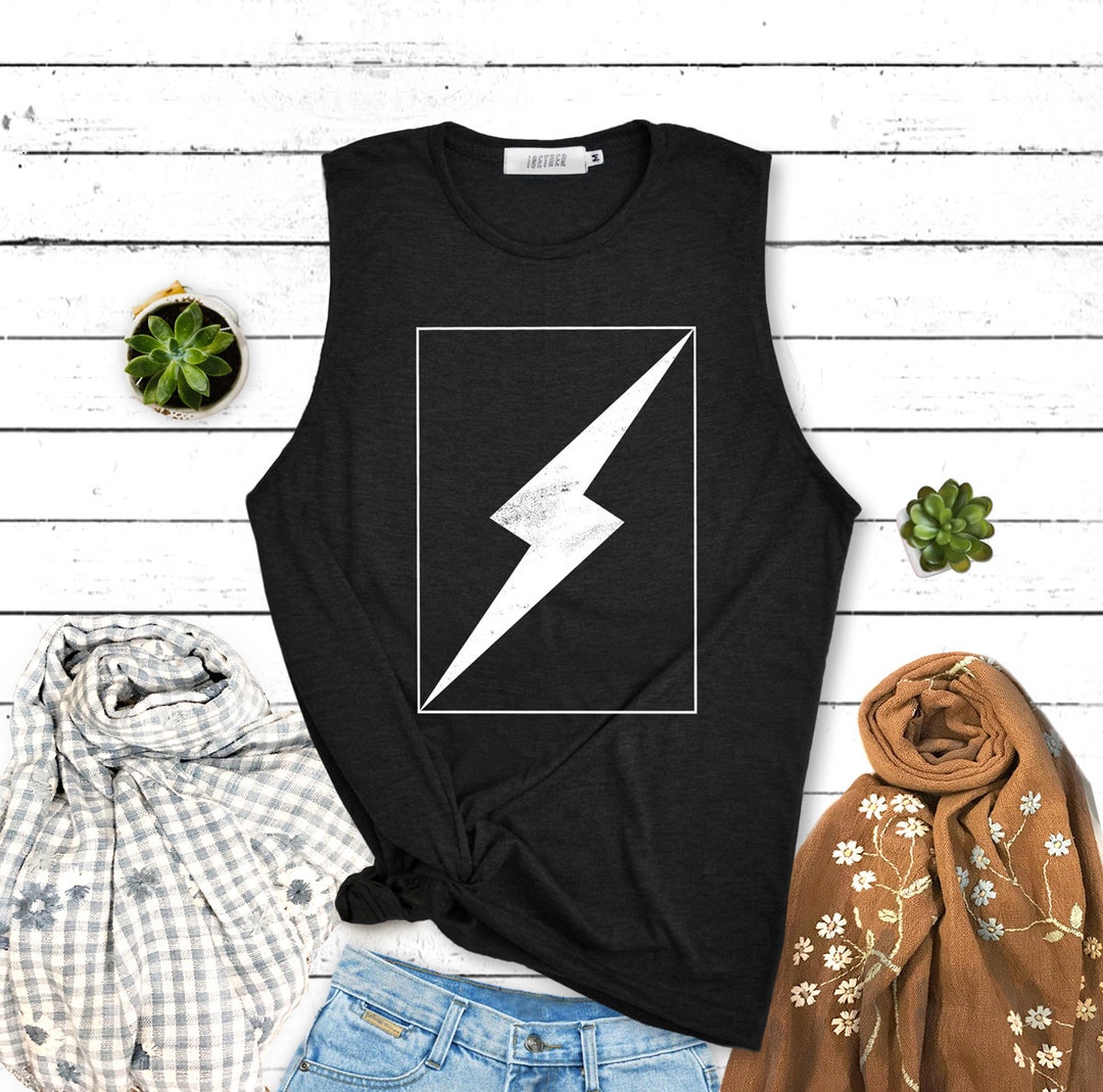Lighting Bolt Tank Lighting Graphic Shirt Muscle Tee Tank Top - Etsy