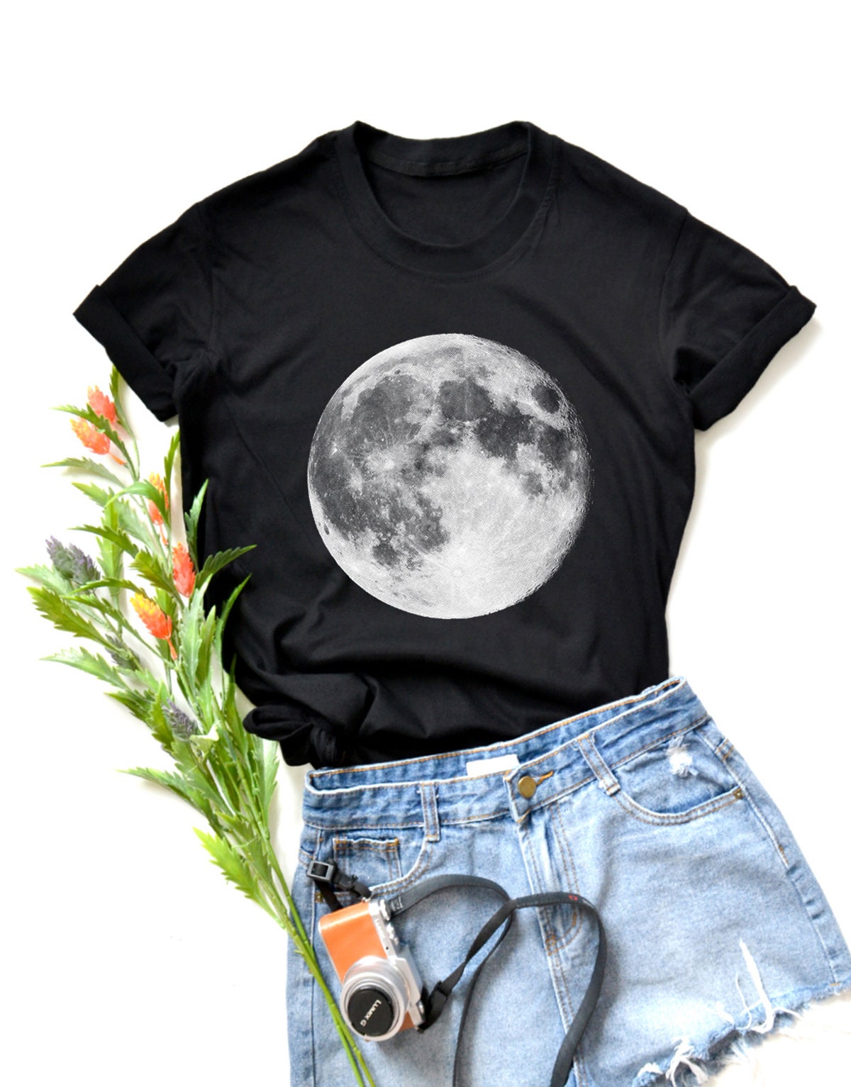 Full Moon Shirt Moon Graphic T-shirt Graphic T-shirt Clothing | Etsy