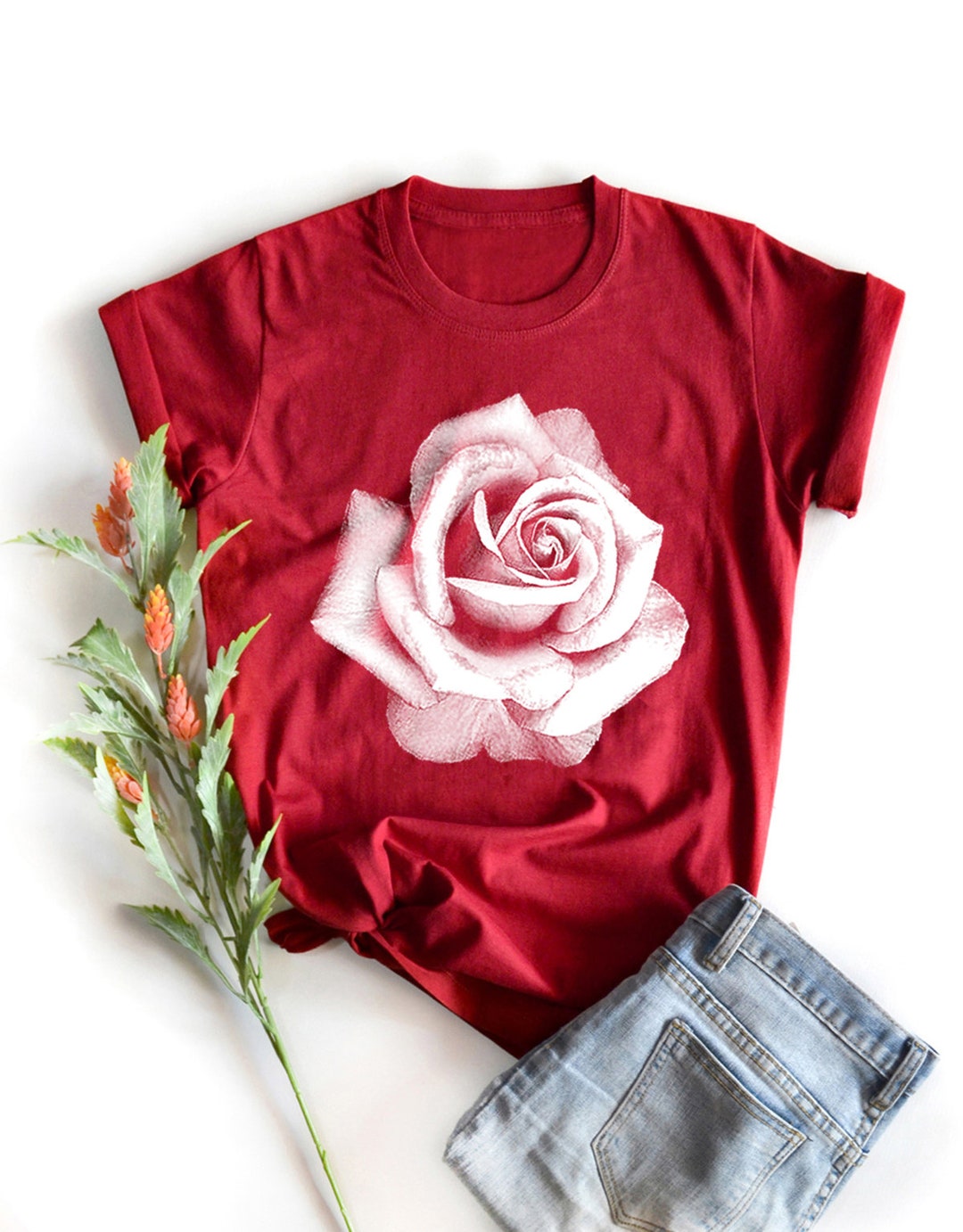 Rose Shirt Valentine Gift Shirt Rose T-shirt Gift for Her T-shirt ...
