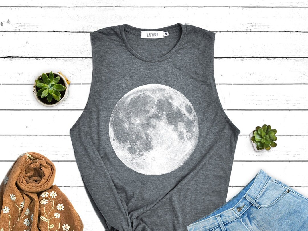 Moon Shirt Full Moon Shirt Moon Graphic Shirt Muscle Tee Tank Top ...