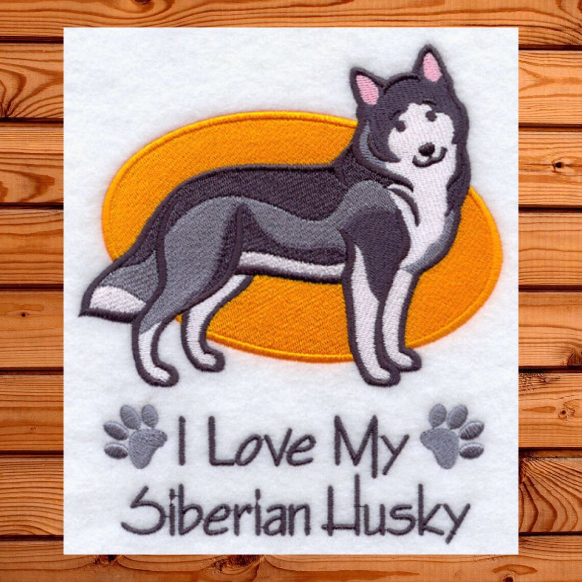 I Love My Siberian Husky- Kitchen Towel- Embroidered Dog Towel- Husky ...
