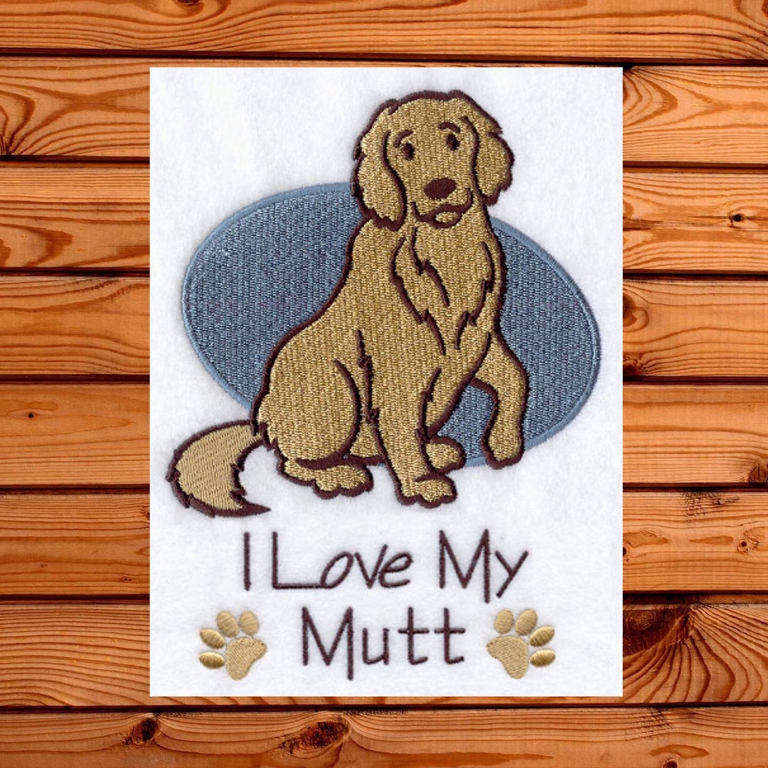 I Love My Mutt Kitchen Towel- Dog Tea Towel- I Love Dogs- I Love Mutts ...