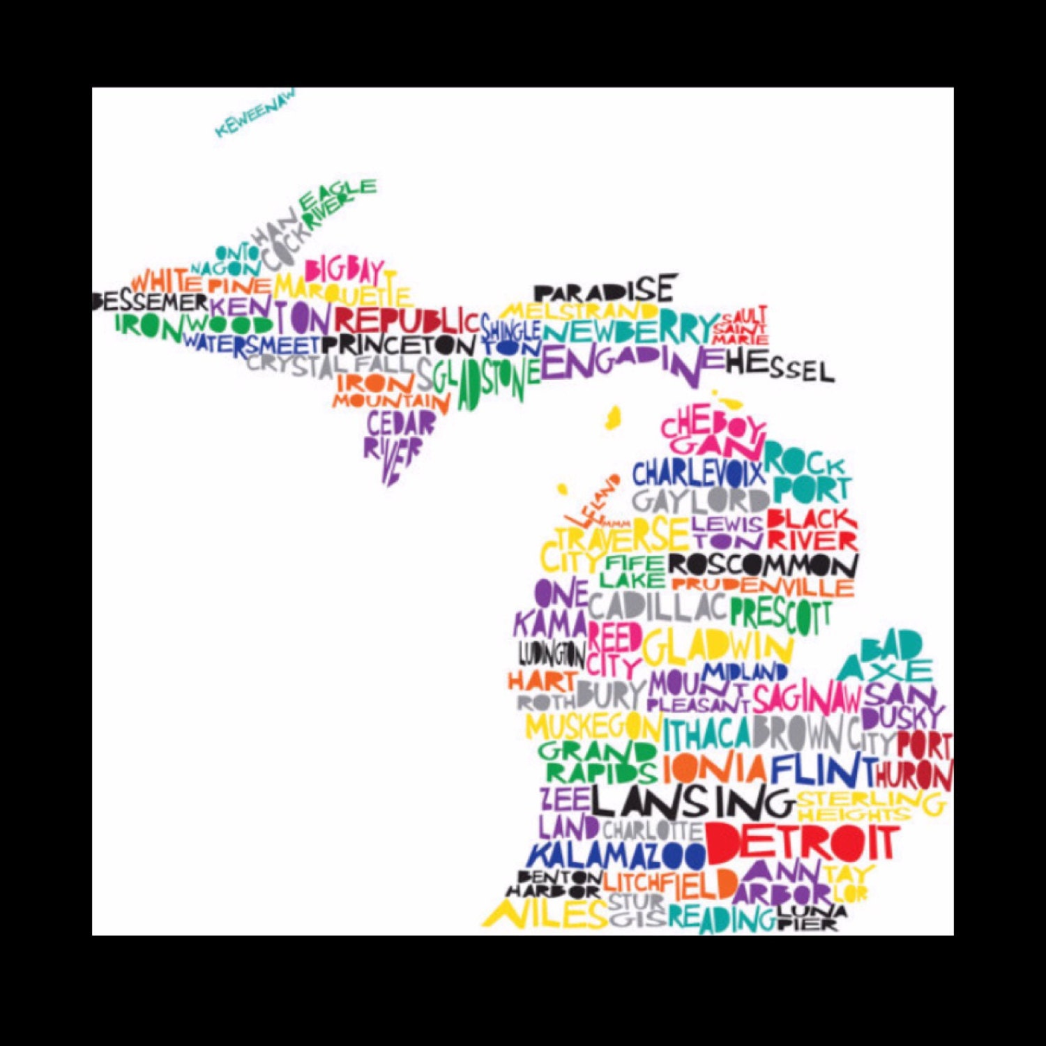 Michigan Sweatshirt Michigan Shirt Word Art I Love | Etsy