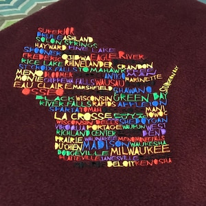 Wisconsin Blanket- Word Art- Wisconsin Gift- Wisconsin Home- I Love ...