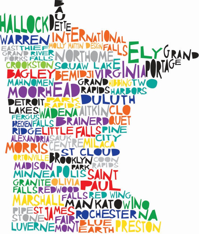 Minnesota Blanket Word Art Minnesota Map Minnesota Gift - Etsy