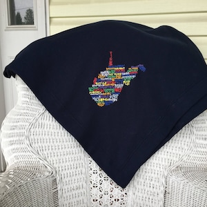 West Virginia Blanket- Word Art- I Love West Virginia- West Virginia ...